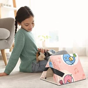 Y-DSIWX Guinea Pig House Bed, Rabbit Large Hideout, Small Animals Nest Hamster Cage Habitats Cute Singing Birds