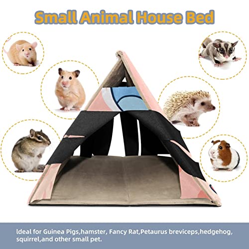 Y-DSIWX Guinea Pig House Bed, Rabbit Large Hideout, Small Animals Nest Hamster Cage Habitats Cute Singing Birds