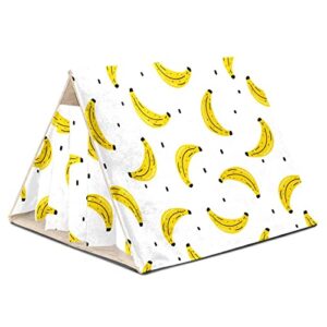 y-dsiwx guinea pig house bed, rabbit large hideout, small animals nest hamster cage habitats yellow banana pattern summer fruit