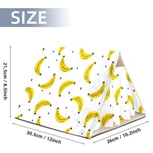 Y-DSIWX Guinea Pig House Bed, Rabbit Large Hideout, Small Animals Nest Hamster Cage Habitats Yellow Banana Pattern Summer Fruit