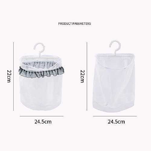 Clodinabo Organizer Wall Hanging Underwear Drying Net Bag Small Block Storage Mesh Pockets, 2Pcs