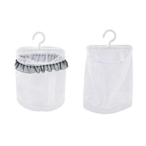 Clodinabo Organizer Wall Hanging Underwear Drying Net Bag Small Block Storage Mesh Pockets, 2Pcs