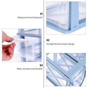 DOITOOL Four- Layer Storage Drawers- Transparent Plastic Drawers Organizer- Multifunction Plastic Drawers Kitchen Pantry Storage Cabinet for Kitchen, Bathroom, Vanity, Desk ( Blue )