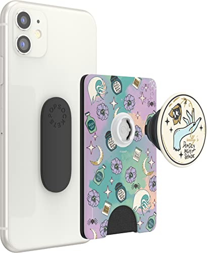 PopSockets Phone Wallet with Expanding Phone Grip, Phone Card Holder - Sally's Deadly Nightshade