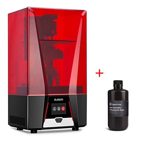 ELEGOO Saturn 2 MSLA 3D Printer and ELEGOO 8K Water Washable Photopolymer Resin Grey 1000g