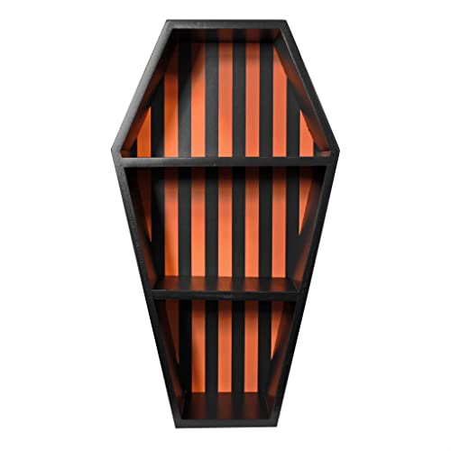 Sourpuss Striped Coffin Shelf (Black/Orange)