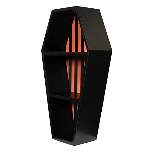 Sourpuss Striped Coffin Shelf (Black/Orange)