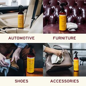 Leather Honey Leather Cleaner Spray with UV Protectant - The Best Leather Cleaner for Vinyl and Leather Apparel, Furniture, Auto Interior, Shoes and Accessories - 16oz Spray Bottle with UV Protectant