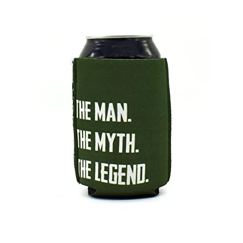 ZipSip Adjustable Koozies All in 1 - Reusable Can Cooler Insulated - Beer Coozies for Bottles, Cans Slim Cans - Iced Coffee Sleeve - Neoprene (The Man The Myth The Legend, NOT MAGNETIC version)