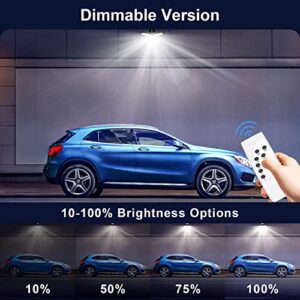 Inscrok Dimmable 60W LED Garage Lights 2 Pack with Remote Control,6000LM Adjustable Deformable LED Shop Lights,E26/27 Ceiling Lights for Garage,Basement, Workshop,6500K Daylight Bulbs