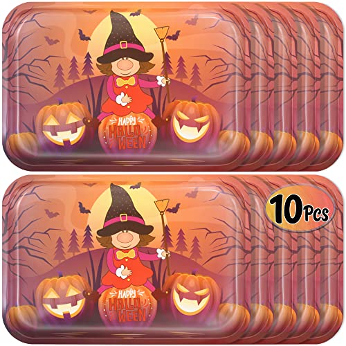 Halloween Serving Trays | 10 Pcs Plastic Spooky Gnome Snack Trays | Snack Trays Halloween Party | Halloween Decorations Chip Trays | Halloween Gnomes Plastic Trays | Reusable Halloween Trays |Anapoliz