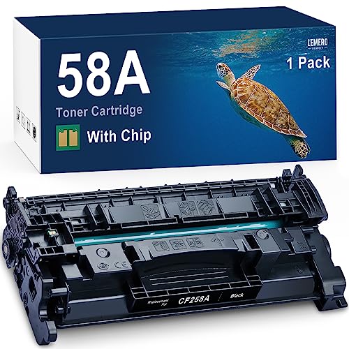 58A with Chip LemeroUexpect Remanufactured Toner Cartridge Replacement for HP 58A 58X Black Toner Cartridge CF258A CF258X for MFP M428fdw M404n M404dn M404 M428fdn M304 Printer,1P