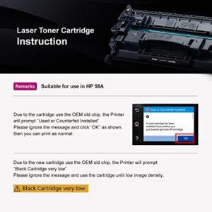 58A with Chip LemeroUexpect Remanufactured Toner Cartridge Replacement for HP 58A 58X Black Toner Cartridge CF258A CF258X for MFP M428fdw M404n M404dn M404 M428fdn M304 Printer,1P