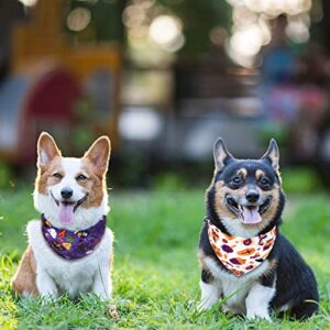 ZEFAN 4 Pack Halloween Dog Bandanas,Pumpkin and Spider Web Bibs,Halloween Party Decorations Bandana,Soft Comfortable Triangle Pet Scarf for Small Medium Dogs Cats Puppies Pets (Small)