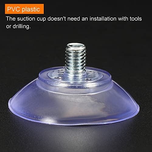 MECCANIXITY Suction Cup with Screws 30mm Dia. M5 Thread Wall Hanger for Glass Window Door Home Kitchen Bathroom, Clear PVC, Pack of 10