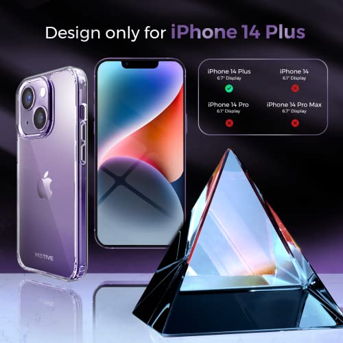 MOTIVE for iPhone 14 Plus Case Clear, Dustproof Protective Bumper & Slim Cover Transparent Case, Not Yellowing Phone Case for Apple iPhone | 14 Plus Case 6.7" - Crystal Clear