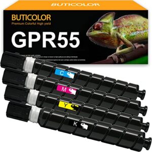 gpr55 gpr-55 remanufactured toner cartridge 0481c003 0482c003 0483c003 0484c003 replacement for canon imagerunner advance c5535i c5540i c5550i c5560i printers (4-pack)