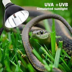 Reptile Light Fixture, 5.5inch Reptile Heat Lamp, Reptile Deep Dome Reflector Cover with Switch Lamp Aquarium Tank Heating Lamps, for E26 Basking Heat Bulb UVB UVA Bulb