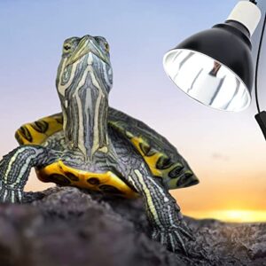 Reptile Light Fixture, 5.5inch Reptile Heat Lamp, Reptile Deep Dome Reflector Cover with Switch Lamp Aquarium Tank Heating Lamps, for E26 Basking Heat Bulb UVB UVA Bulb