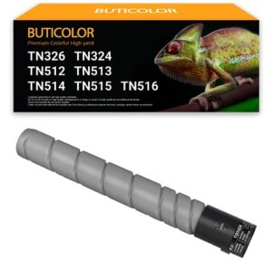 buticolor tn512 tn513 tn514 tn515 tn516 tn326 tn324 remanufactured universal black toner cartridge replacement for konica minolta bizhub 458e 558e 658e 308e 368e 454e 554e printers(1-pack)