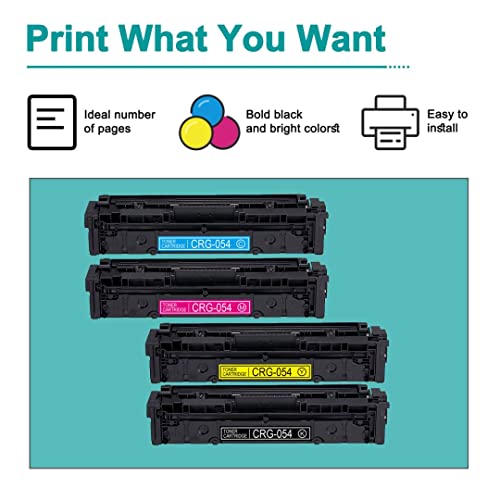 054 Toner Cartridge Compatible CRG054 Replacement for Canon imageCLASS MF645Cx LBP621Cw MF642Cdw LBP622Cdw LBP623Cdw MF640C Laser Printer (5 Pack, 2BK+1C+1M+1Y)