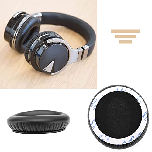 1 Pair Earpads Compatible with Cowin E7 Active Noise Canceling Headphones Replacement Protein Leather Soft Foam Ear Cushions Headset Repair Parts Black