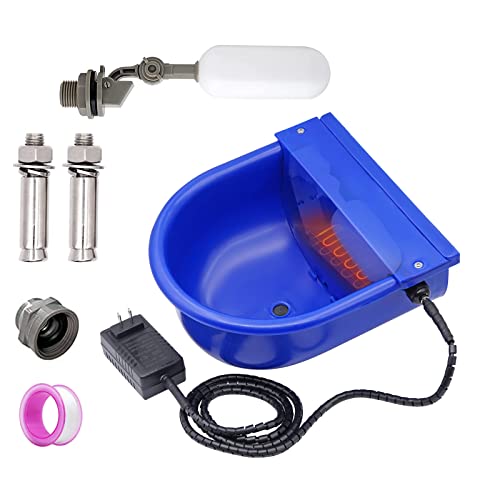 MINYULUA Automatic Heated Horse Waterer Bowl Large Capacity Livestock Water Bowl Outdoor Pet Thermal-Bowl for Dogs Horse Cattle Cow Goat Pig Chicken Animal