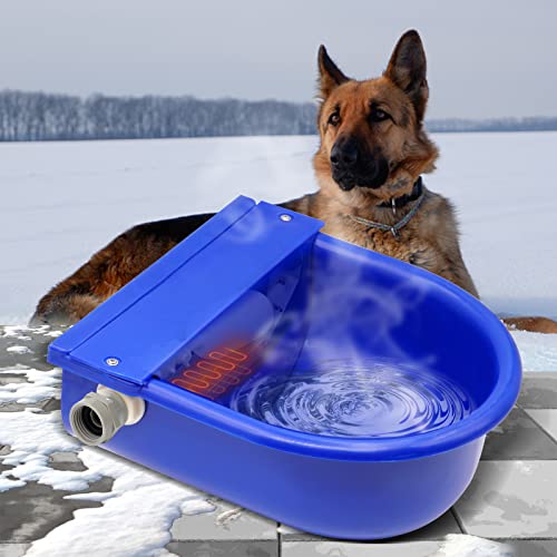 MINYULUA Automatic Heated Horse Waterer Bowl Large Capacity Livestock Water Bowl Outdoor Pet Thermal-Bowl for Dogs Horse Cattle Cow Goat Pig Chicken Animal