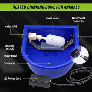 MINYULUA Automatic Heated Horse Waterer Bowl Large Capacity Livestock Water Bowl Outdoor Pet Thermal-Bowl for Dogs Horse Cattle Cow Goat Pig Chicken Animal