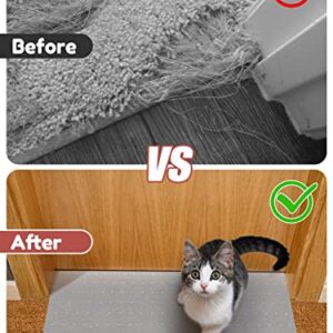 8.2Ft Cat Carpet Protector, Heavy Duty Plastic Pets Scratch Stopper for Carpet, Easy to Cut, Clear Non-Slip Floor Runner Prevent Carpets Rugs from Scratching Tearing Wearing at Doorway