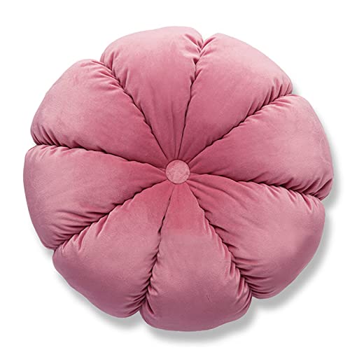 AOkaeii Round Floor Pillows Seating for Adults & Teen, Velvet Flower Shaped Throw Pillows, Aesthetic Decorative Meditation Cushion Pillows for Couch Chair Bed Car （Pink）