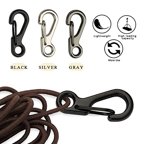 ZGQHZR 30Pcs Mini Alloy Carabiner Clip Tiny Spring Snap Hook Carabiners Zinc Alloy Mini Paracord Hook Keychain Claps EDC for The Keychain,Backpack,Decoration Hanging,Dog Leashes