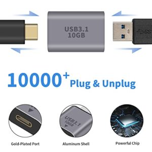 Duttek USB C Female to USB Female Adapter 3.1 Gen2, USB 3.1 A to USB Type C Adapter Double-Sided 10 Gbps Support Data Sync and Charging for Laptop, PC etc 1Pack