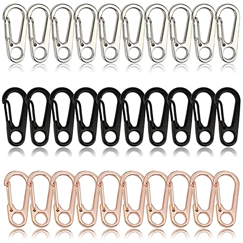 ZGQHZR 30Pcs Mini Alloy Carabiner Clip Tiny Spring Snap Hook Carabiners Zinc Alloy Mini Paracord Hook Keychain Claps EDC for The Keychain,Backpack,Decoration Hanging,Dog Leashes