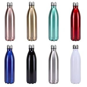 DAYMOO Water Bottle, Insulated Stainless Steel Vacuum Double Wall Sports Water Bottle 17oz, Cola Shape Travel Thermos Flask Cup,Marble-Agate Green