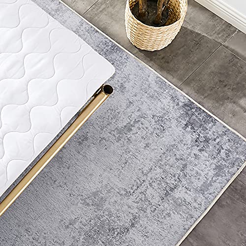 jinchan Area Rug 5x7 Indoor Modern Abstract Rug Grey Accent Rug Kitchen Gray Carpet Foldable Thin Rug Non Slip Contemporary Floor Cover for Living Room Bedroom Dining Room