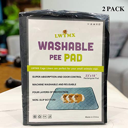 LWYMX Guinea Pig Bedding, Guinea Pig Pee Pads Washable and Reusable 2 Pack, Guinea Pig Fleece Cage Liners.