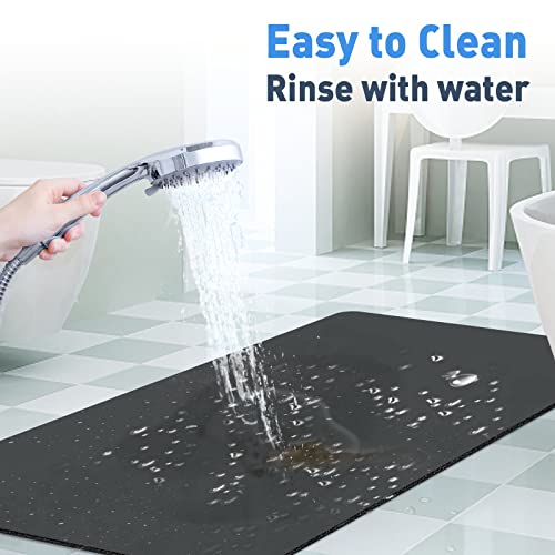 Pet Feeder Mat for Water Fountain and Automatic Feeder, Water Absorbent Non Slip Rubber for Large Pets