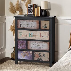 Sophia & William 4-Drawer Dresser Chest of Drawers Accent Storage Cabinet for Closet, Living Room Bedroom