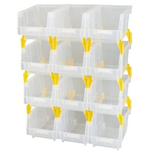 aercana plastic stackable storage bins garage storage bins clear storage bin with labels(clear,7-4/5"x 5-1/3"x 4-1/3")