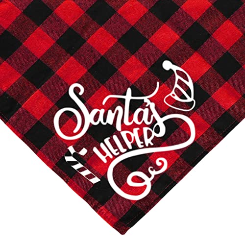 JOTFA 2 Pack Christmas Dog Bandanas, Holiday Christmas Plaid Dog Puppy Bandana Scarf Costume for Small Medium Large Dogs Pets