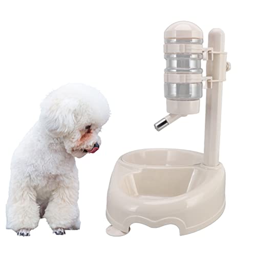 Zerodis Pet Water Dispenser Bowl, Automatic Pet Water Dispenser Dog Standing Water Food Feeder Prevent Slip Adjustable Height Cat and Dog Water Bowl