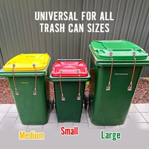 2 Piece Trash Can Lid Locks | Keep Garbage Can Secure & Animal Proof | Heavy Duty Unbreakable Steel Construction | Universal Fit for Outdoor Waste Bins