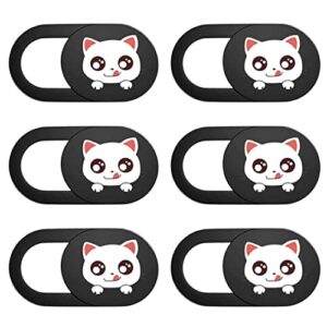 mobestech tableta 6pcs cute cat computer webcam cover pc web camera cover decorative webcam cover slider web camera cover camera slider