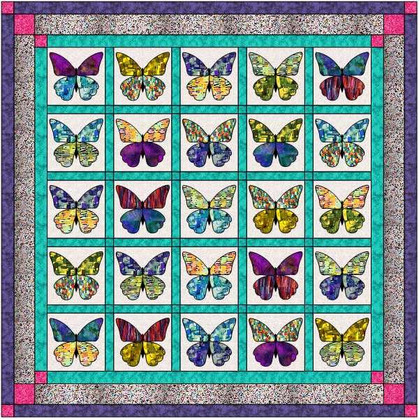 Material Maven Quilt Kit Butterfly Dreams Applique King/Pre-Cut Fabrics Ready to Sew!!