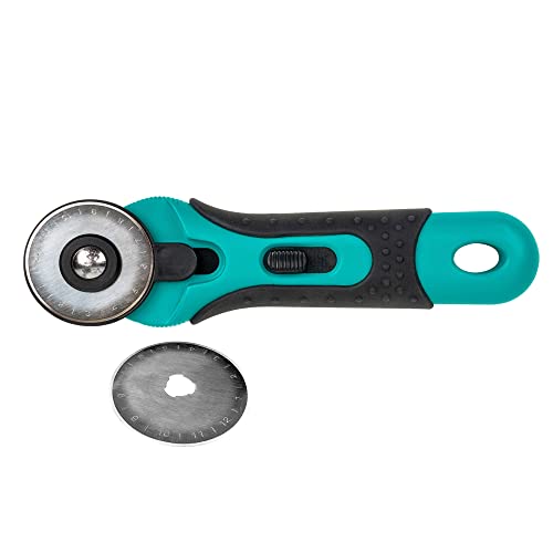 SINGER ProSeries 45mm Stick Rotary Cutter with Ergonomic Handle and 45mm Blade Replacement, Includes 2 Blades