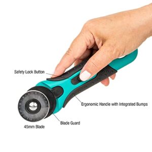 SINGER ProSeries 45mm Stick Rotary Cutter with Ergonomic Handle and 45mm Blade Replacement, Includes 2 Blades