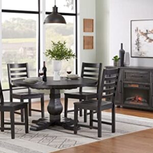 Martin Svensson Home Napa Solid Wood Black Round Dining Table