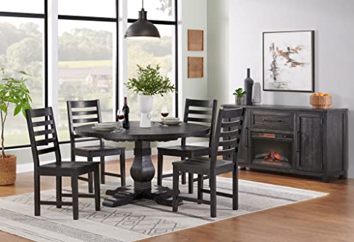 Martin Svensson Home Napa Solid Wood Black Round Dining Table