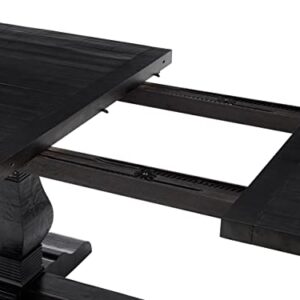 Martin Svensson Home Napa Solid Wood Black Trestle Extendable Leaf Dining Table